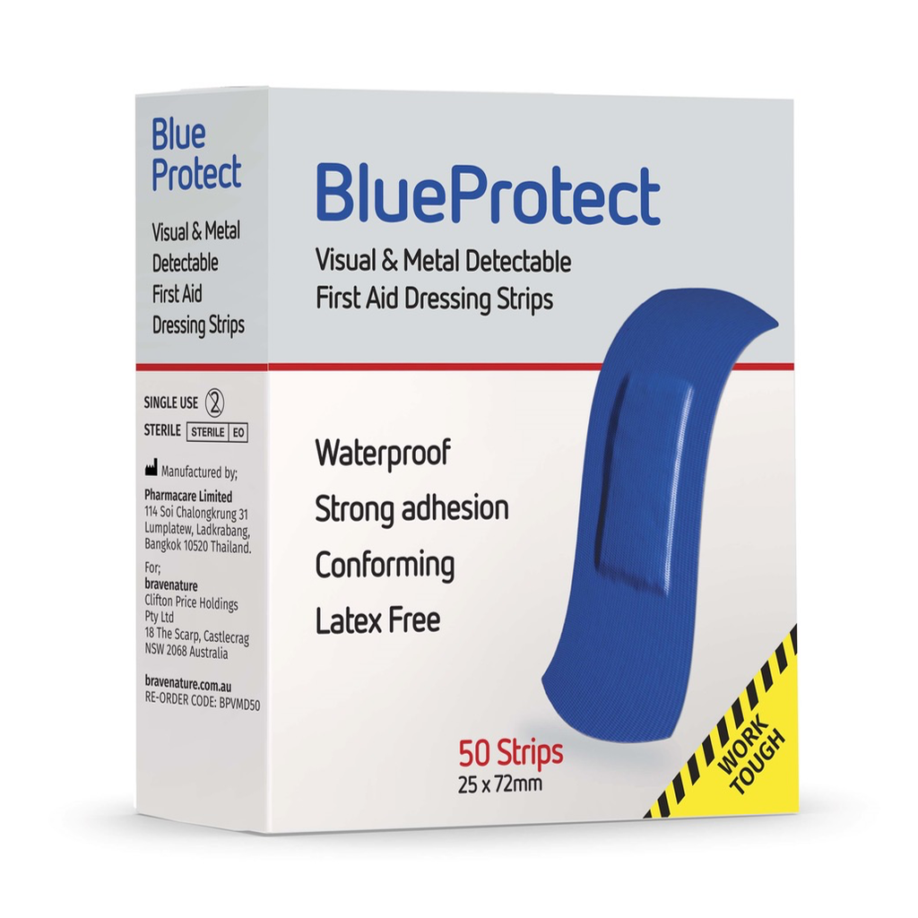 Blue Detectable Wide Dressing Strips 7.2cm x 2.5cm (50) 10203001 ...